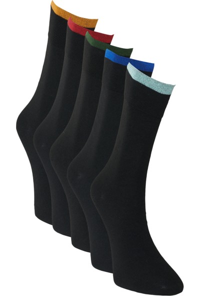 AC&Co / Altınyıldız Classics Erkek Siyah 5'li Düz Çorap