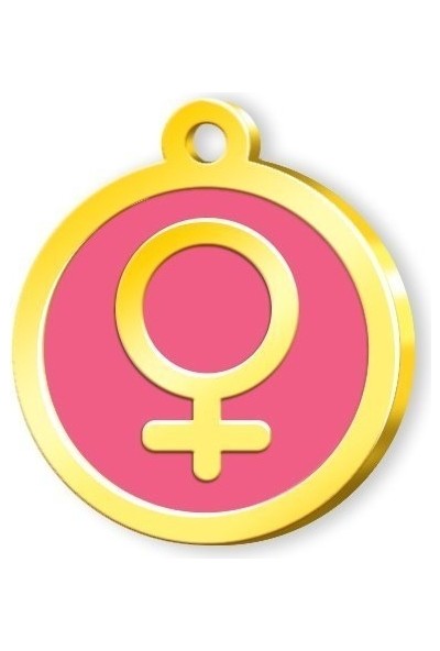 Kobal Business Altın Kaplama Kadın Sembol Künye - Pembe