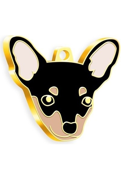 Kobal Business Altın Kaplama Pinscher Köpek Künyesi (Siyah)