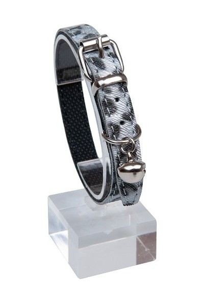 Kobal Business Gümüş Leopar Desenli Deri Kedi Köpek Boyun Tasması 30 cm Kobal Business Gümüş Leopar Desenli Deri Kedi Köpek Boyun Tasması 30 cm