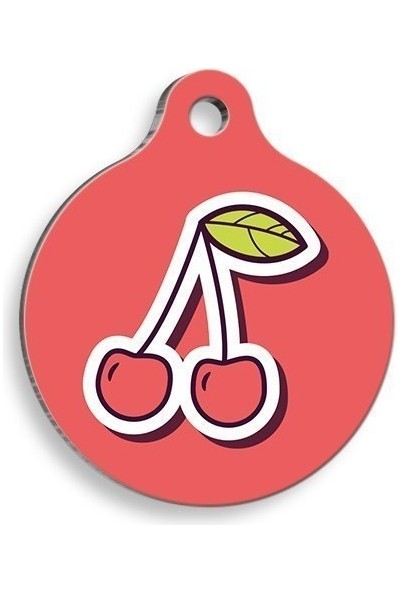 Kobal Business Kiraz Yuvarlak Kedi ve Köpek Künyesi