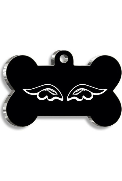Kobal Business Melek Kanatlı Kemik Şekilli Kedi Köpek Künyesi