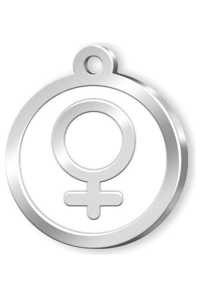 Kobal Business Mineli Kadın Sembol Desenli Künye Beyaz