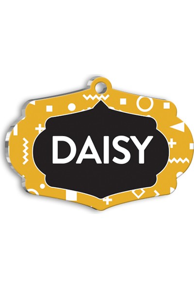 Kobal Business Sarı Geometrik Şekilli Kedi Köpek Künyesi