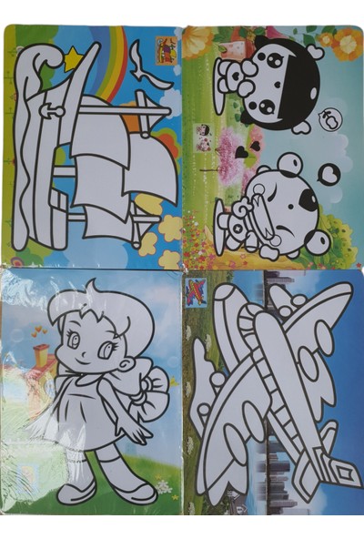 Cmk A4 Ebat Karışık Desenli Kum Boyama Seti 4'lü Paket