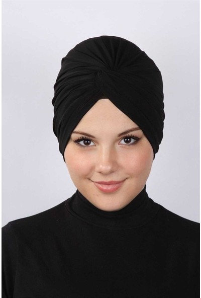 Moda Çizgi Burgu Bone Siyah