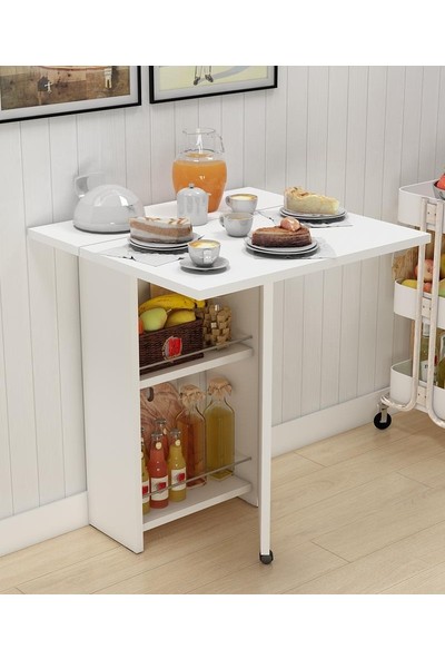 Eymen Mobilya Açılır Kapanır Dolaplı Mutfak Masası