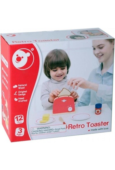 Oyuncakmatik Ahşap Retro Ekmek Kızartma Makinası ve Aksesuar Set Oyuncakmatik Ahşap Retro Ekmek Kızartma Makinası ve Aksesuar Set
