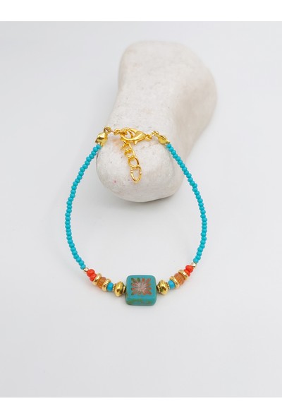 Çek Camı Boncuklu Etnik Kadın Bileklik Çek Camı Boncuklu Etnik Kadın Bileklik