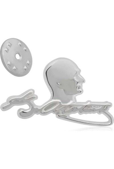 Süper Trend Gümüş Kemal Atatürk Imzalı Rozet