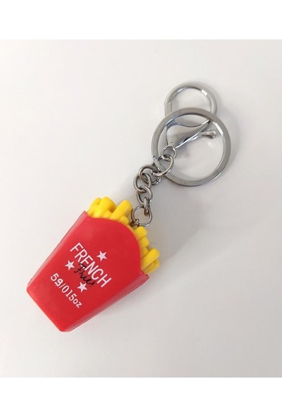 Patates Kızartma Silikon Anahtarlık Çanta Süsü Oyuncak