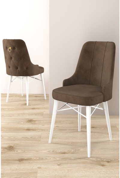 Rovena Alfa Serisi 1.sınıf Babyface Kumaş 4 Adet Sandalye Beyaz Gürgen Ayak