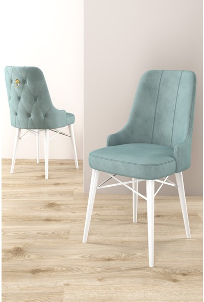 Rovena Alfa Serisi 1.sınıf Babyface Kumaş 4 Adet Sandalye Beyaz Gürgen Ayak