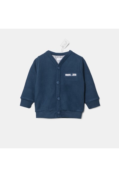 Erkek Çocuk Içi Astarlı Düğmeli Lacivert Hırka 2983
