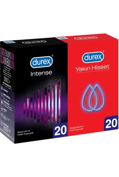 Durex Intense 20’li + Durex Yakın Hisset 20’li Prezervatif Durex Intense 20’li + Durex Yakın Hisset 20’li Prezervatif