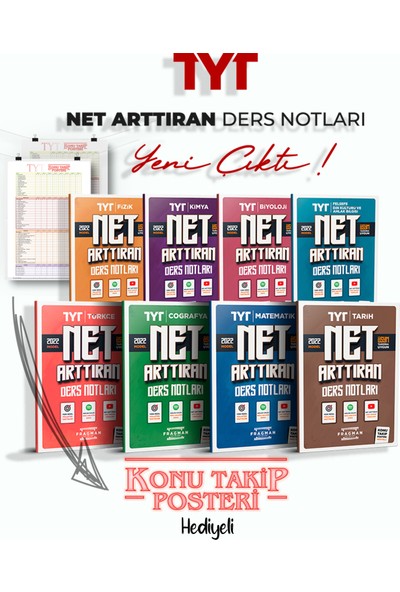 Fragman Yayınları 2023 TYT Net Arttıran Ders Notları Full Set TYT Konu Takip Çizelgesi Hediyeli Ösym Tarzına Uygun