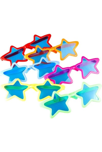 Makfit Büyük Yıldız Parti Gözlüğü Karışık Renk 12 Adet