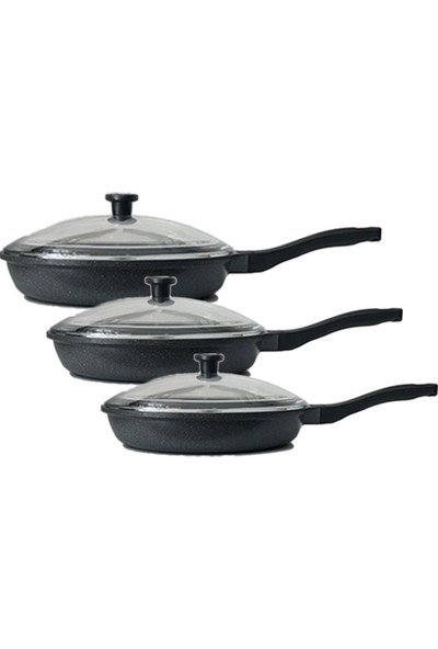 Thermoad Kapaklı 3'lü Tava(28-30-32)/gri Thermoad Kapaklı 3'lü Tava(28-30-32)/gri