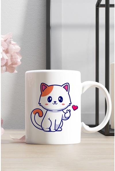 Yayıncın Kedi Tasarımlı Kupa Bardak