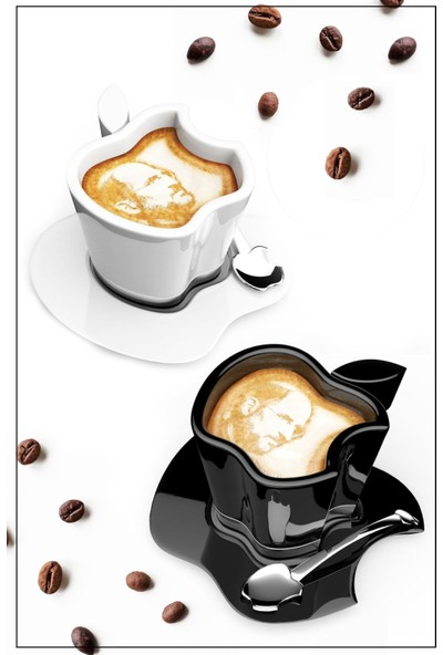 Anadolu Saray Çarşısı 2li Apple Seramik Kahve Fincanı I Apple Icup Şeklinde Kahve Fincanı