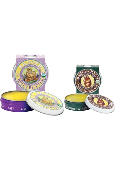 Badger Karın Bölgesi Nemlendirici (Çatlak) Krem ve El Kremi Set