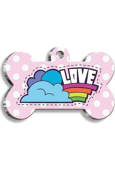 Kobal Business Pembe Puantiyeli Love Kemik Şekilli Köpek Künyesi Kobal Business Pembe Puantiyeli Love Kemik Şekilli Köpek Künyesi