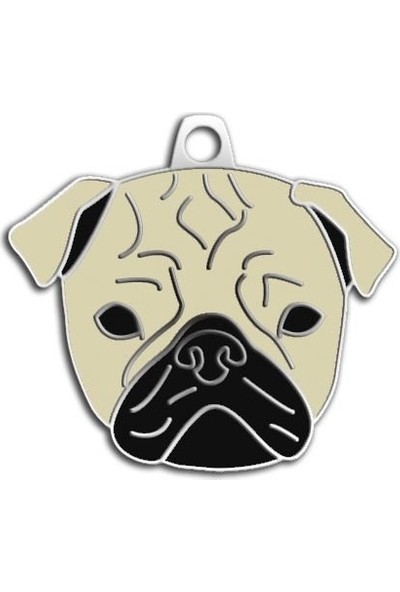 Kobal Business Pug Köpek Künyesi (Krem)