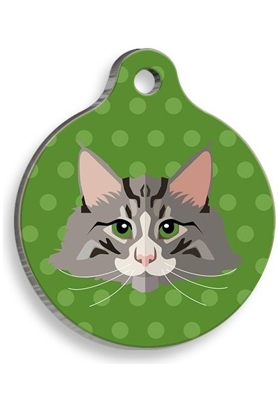 Kobal Business American Curl Yuvarlak Kedi Künyesi