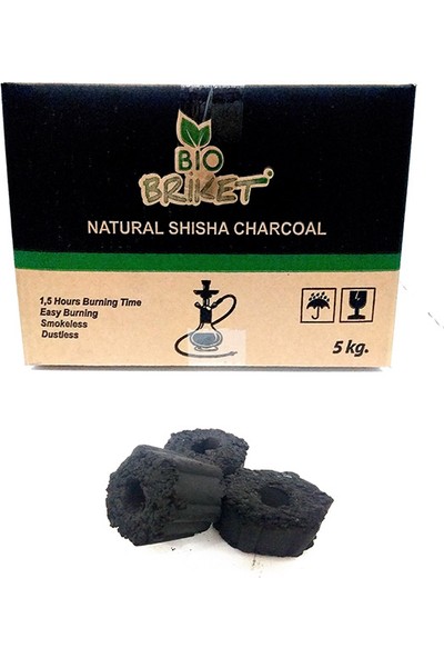 Bio Briket Delikli Nargile Kömürü 5 kg Bio Briket Delikli Nargile Kömürü 5 kg