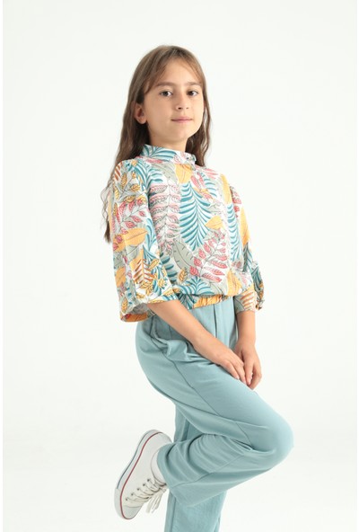 Modaplaza Kız Yaprak Desen Takım 3256 Modaplaza Kız Yaprak Desen Takım 3256