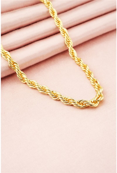 By Zeyna Aksesuar Kadın 40 cm Basic Burgu Zincir Kolye