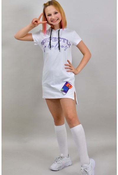 Benini Kız Çocuk Baskılı Aksesuar Detay Kapüşonlu Tunik Elbise ( 10 - 16 Yaş ) Benini Kız Çocuk Baskılı Aksesuar Detay Kapüşonlu Tunik Elbise ( 10 - 16 Yaş )