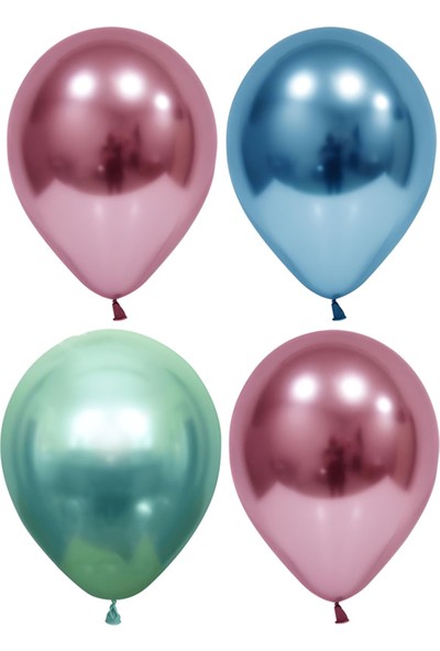 Best Parti Pembe-Mavi-Yeşil Krom Balon 40 Adet Best Parti Pembe-Mavi-Yeşil Krom Balon 40 Adet