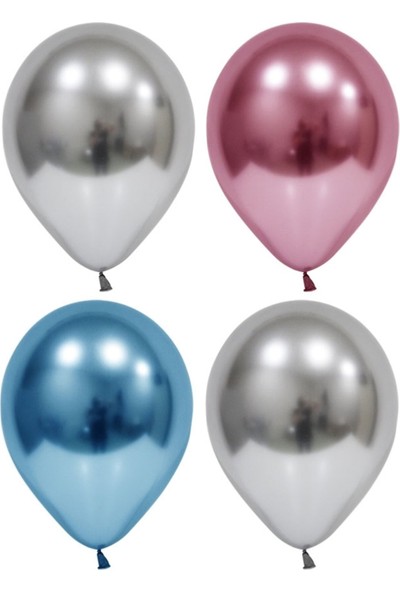 Best Parti Gümüş-Pembe-Mavi Krom Balon 10 Adet Best Parti Gümüş-Pembe-Mavi Krom Balon 10 Adet