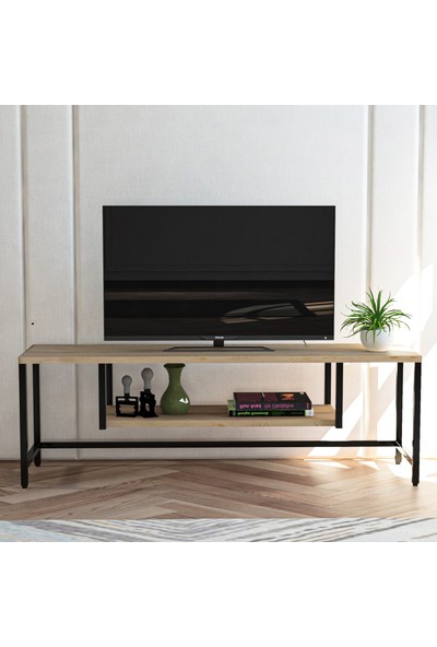 Brady Mobilya Metal Tv Ünitesi - Meşe 002 Brady Mobilya Metal Tv Ünitesi - Meşe 002