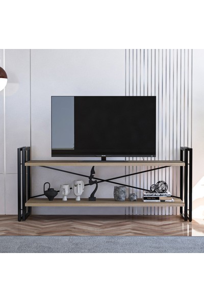 Brady Mobilya Metal Tv Ünitesi - Meşe 004 Brady Mobilya Metal Tv Ünitesi - Meşe 004