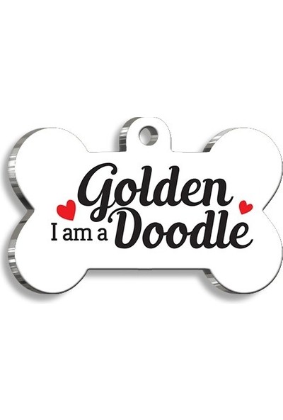 Kobal Business Goldendoodle Beyaz Kemik Şekilli Köpek Künyesi