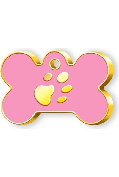 Kobal Business Kemik Şeklinde Altın Kaplama Büyük Köpek Künyesi (Pembe) Kobal Business Kemik Şeklinde Altın Kaplama Büyük Köpek Künyesi (Pembe)