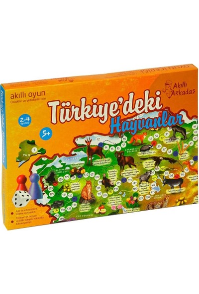 Akıllı Arkadaş Akıllı Oyun - Türkiye Deki Hayvanlar - Kutu Oyunu Akıllı Arkadaş Akıllı Oyun - Türkiye Deki Hayvanlar - Kutu Oyunu