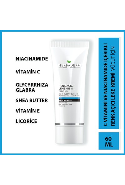 Herbaderm 60Ml Vücut Beyazlatıcı Krem Herbaderm 60Ml Vücut Beyazlatıcı Krem