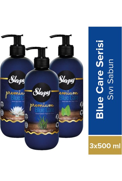 Sleepy Premium Blue Care Serisi Sıvı Sabun 3X500 ml Sleepy Premium Blue Care Serisi Sıvı Sabun 3X500 ml