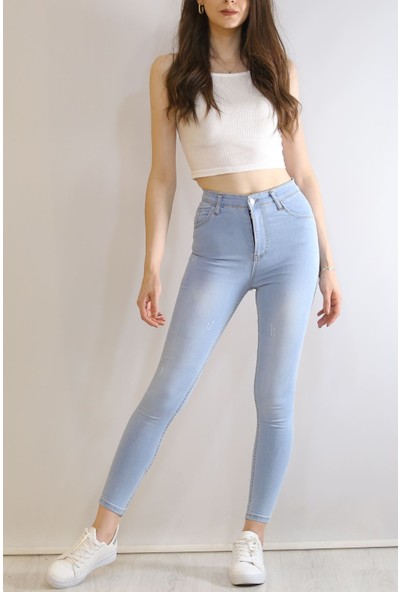 Lucas Tırnaklı Kot Pantolon Buzmavi - 4539.925. Lucas Tırnaklı Kot Pantolon Buzmavi - 4539.925.