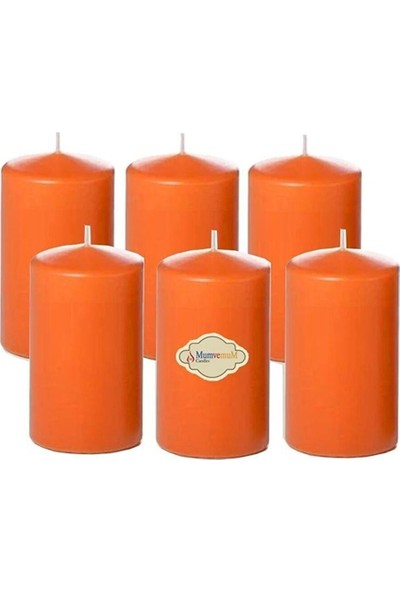 Piyop Bar Mum Turuncu 6'lı 8 cm Piyop Bar Mum Turuncu 6'lı 8 cm