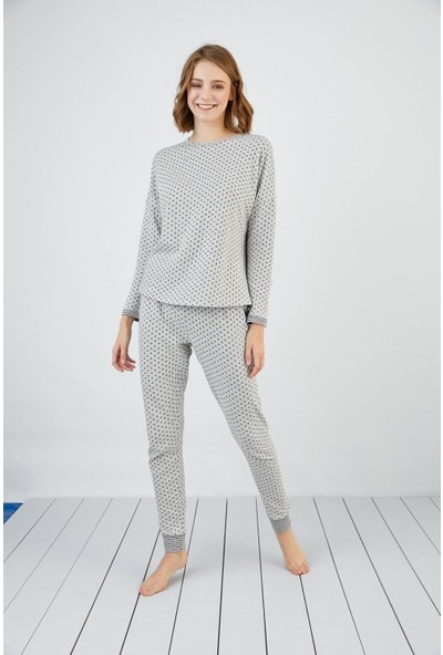 Sevim Kadın Pijama Takım Gri