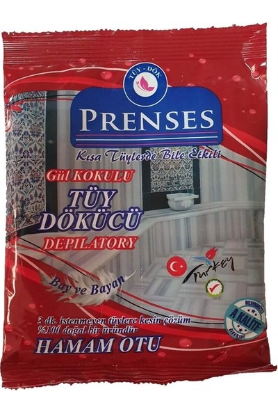 Prenses Hamam Otu Gül Kokulu Tüy Dökücü 200GR 50 Adet Prenses Hamam Otu Gül Kokulu Tüy Dökücü 200GR 50 Adet
