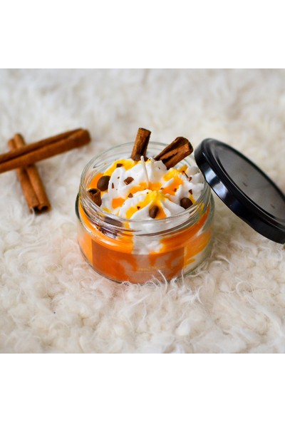 Trend Mum Aromaterapi Dekoratif Cremania Tarçın Çubuklu , Kahve Çekirdekli Kokulu Soya Mum Trend Mum Aromaterapi Dekoratif Cremania Tarçın Çubuklu , Kahve Çekirdekli Kokulu Soya Mum