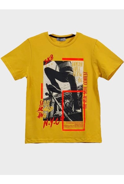 Benini Erkek Çocuk Baskılı Yazılı Neon Detaylı T-Shirt (10-16 Yaş) Benini Erkek Çocuk Baskılı Yazılı Neon Detaylı T-Shirt (10-16 Yaş)