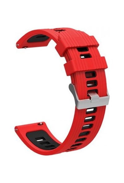 Gpack Amazfit Gtr 2 Classic Kordon Delikli Çift Renk Şık Tasarım Krd 55 Kırmızı
