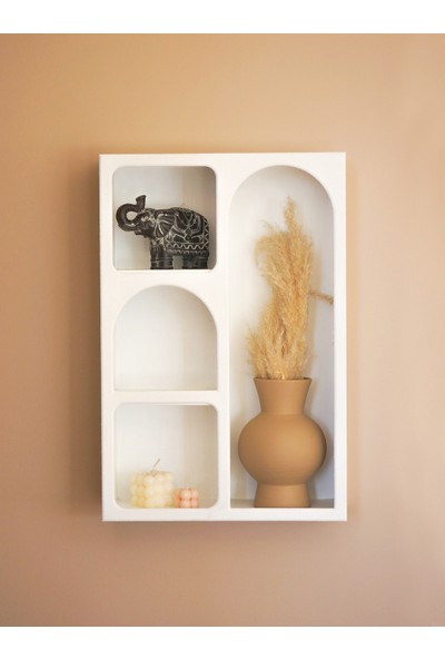 Semya Home Alçı Görünümlü Duvar Rafı/niş/kitaplık