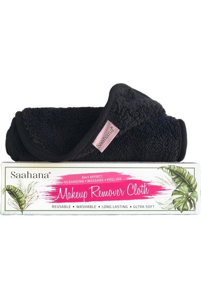 Saahana Tekrar Kullanılabilir Makyaj Temizleme Havlusu Siyah Saahana Tekrar Kullanılabilir Makyaj Temizleme Havlusu Siyah